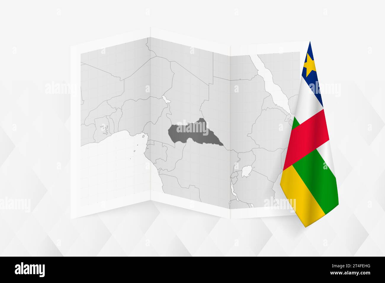A grayscale map of Central African Republic with a hanging Central ...