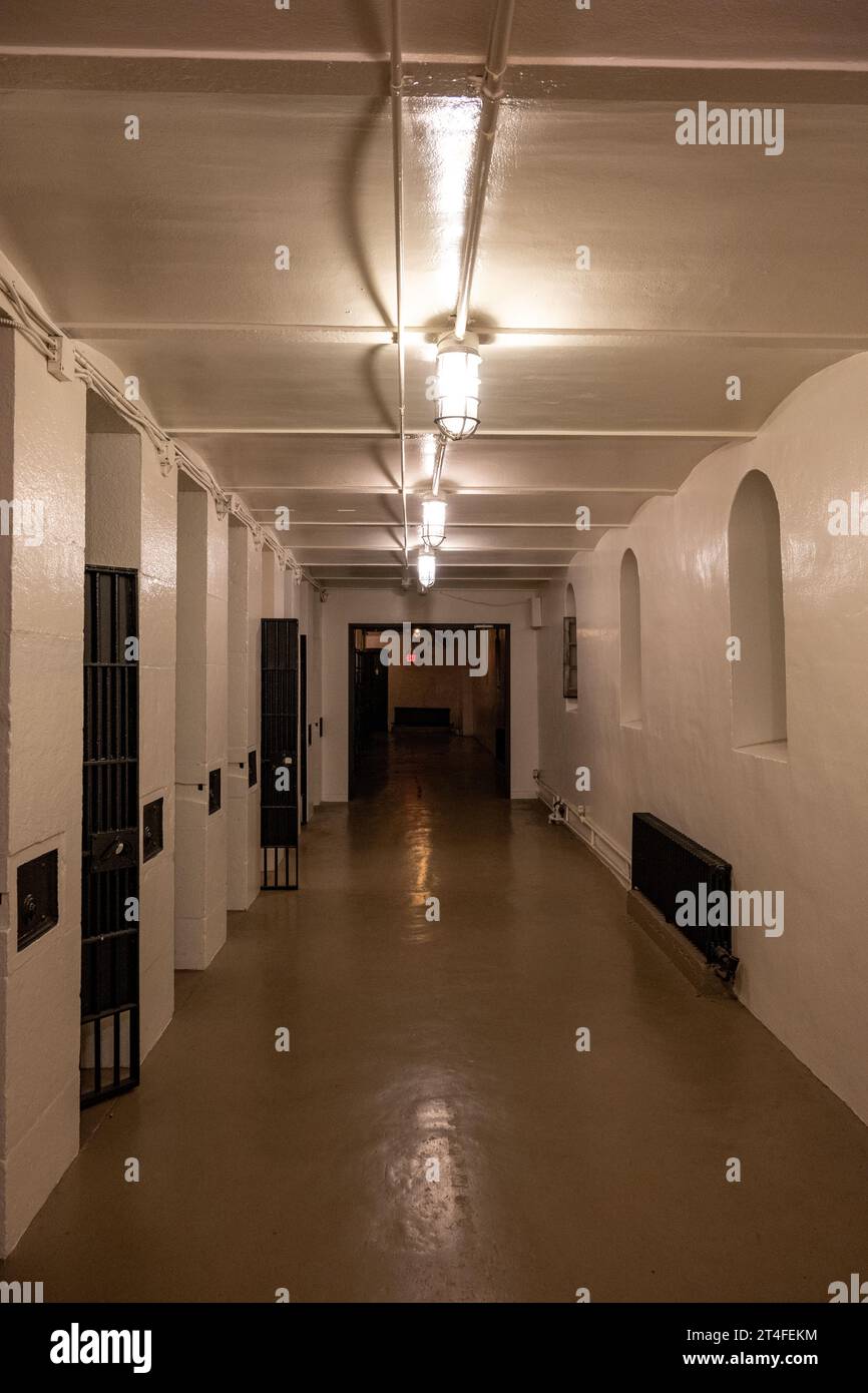 Hallway of the cells at the Ottawa jail, Ottawa, Ontario, Canada Stock ...