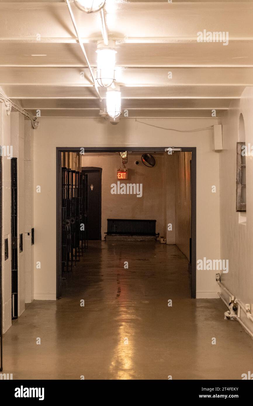 Hallway of the cells at the Ottawa jail, Ottawa, Ontario, Canada Stock ...