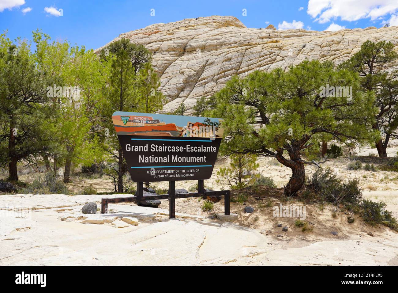 Grand staircase escalante national monument sign hi-res stock ...