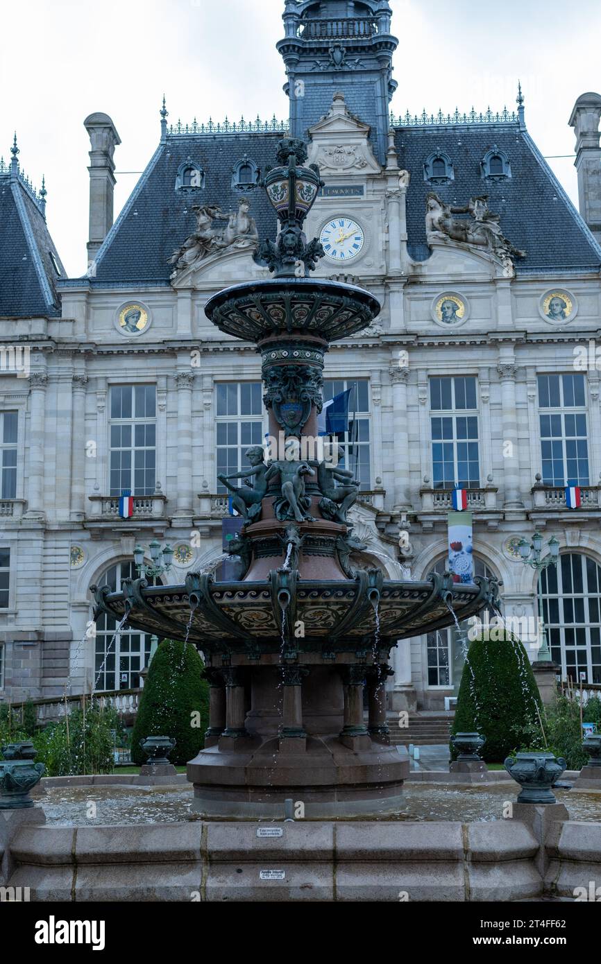 Views of streets and houses of Limoges town, Haute-Vienne department ...
