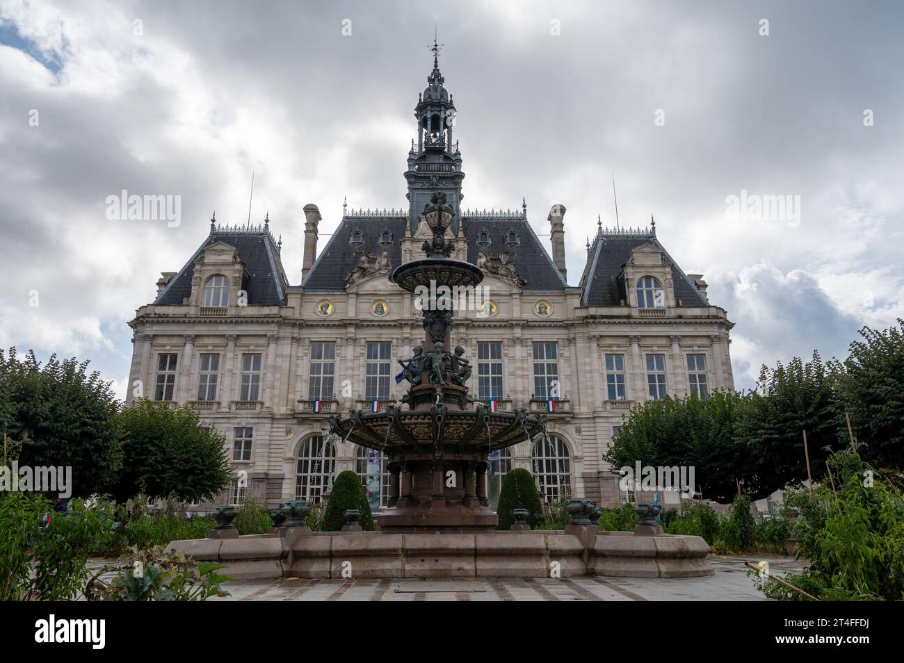 Views of streets and houses of Limoges town, Haute-Vienne department, France with famous ...