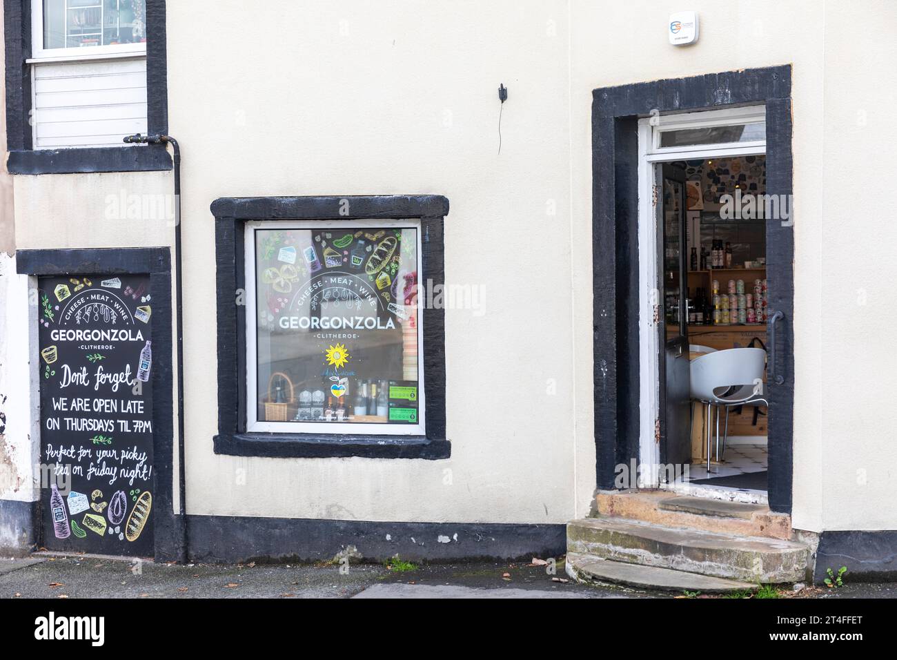 Clitheroe town centre, Lancashire,England, cheese shop store named ...