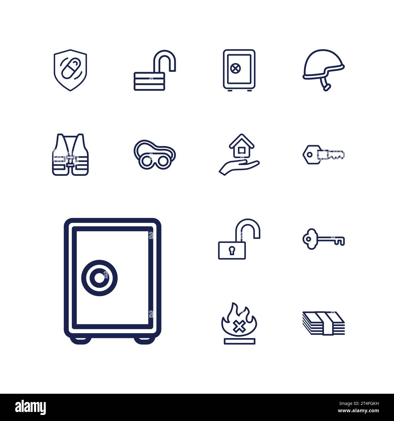 13 safe icons Royalty Free Vector Image Stock Vector Image & Art - Alamy