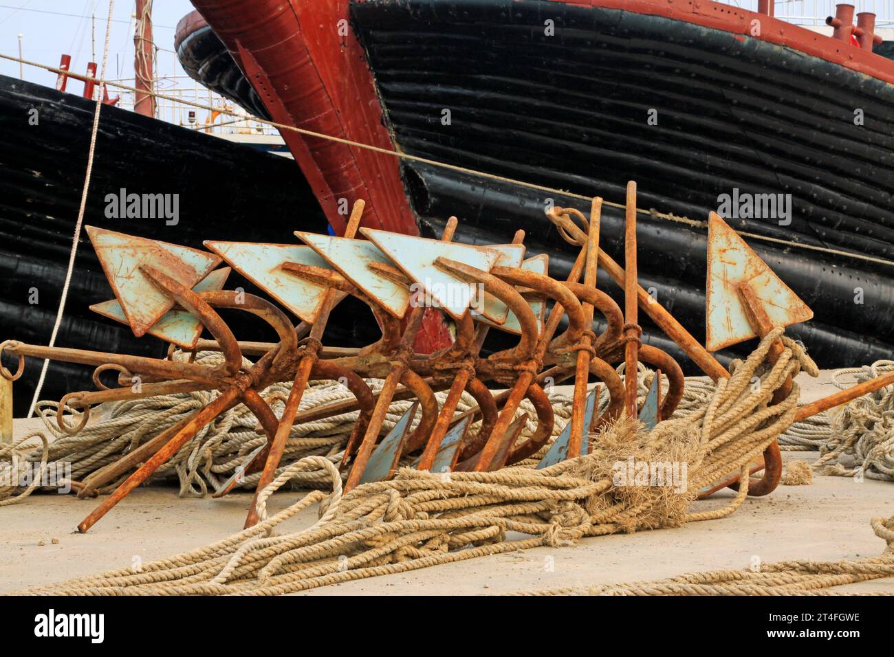 ship and iron anchor, closeup of photo Stock Photo - Alamy
