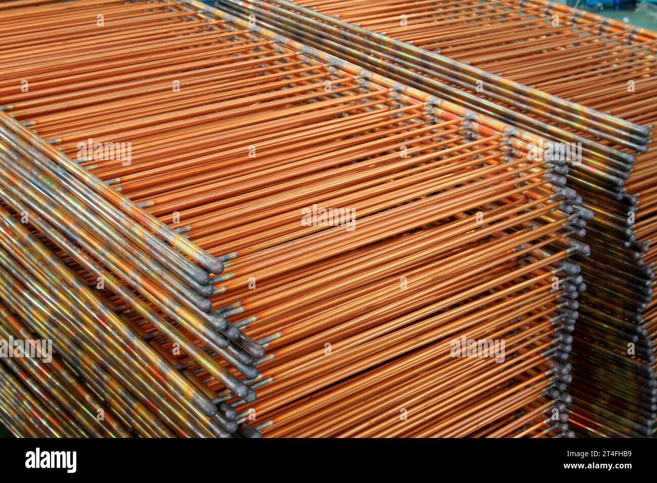 copper semi-finished products in the workshop, closeup of photo Stock ...
