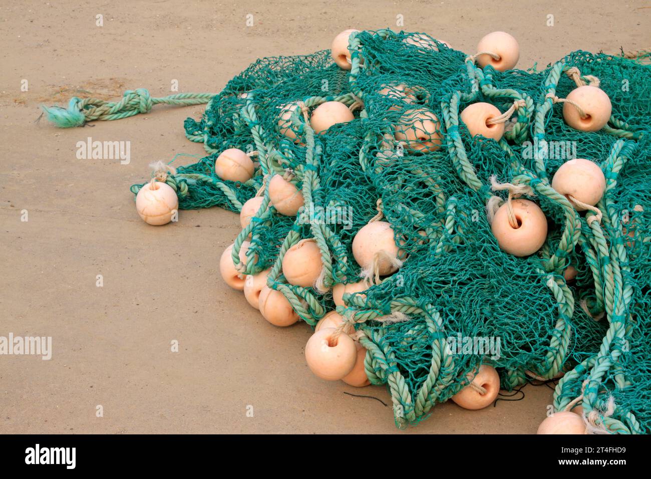 Nylon fishing nets and floats, closeup of photo Stock Photo - Alamy