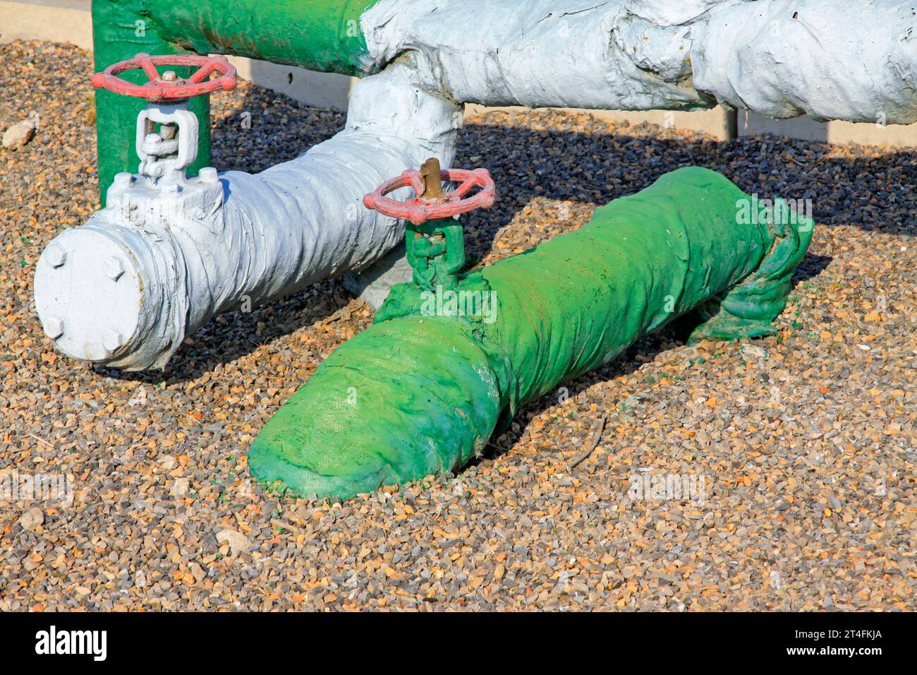 pipe with heat preservation material package, closeup of photo Stock ...