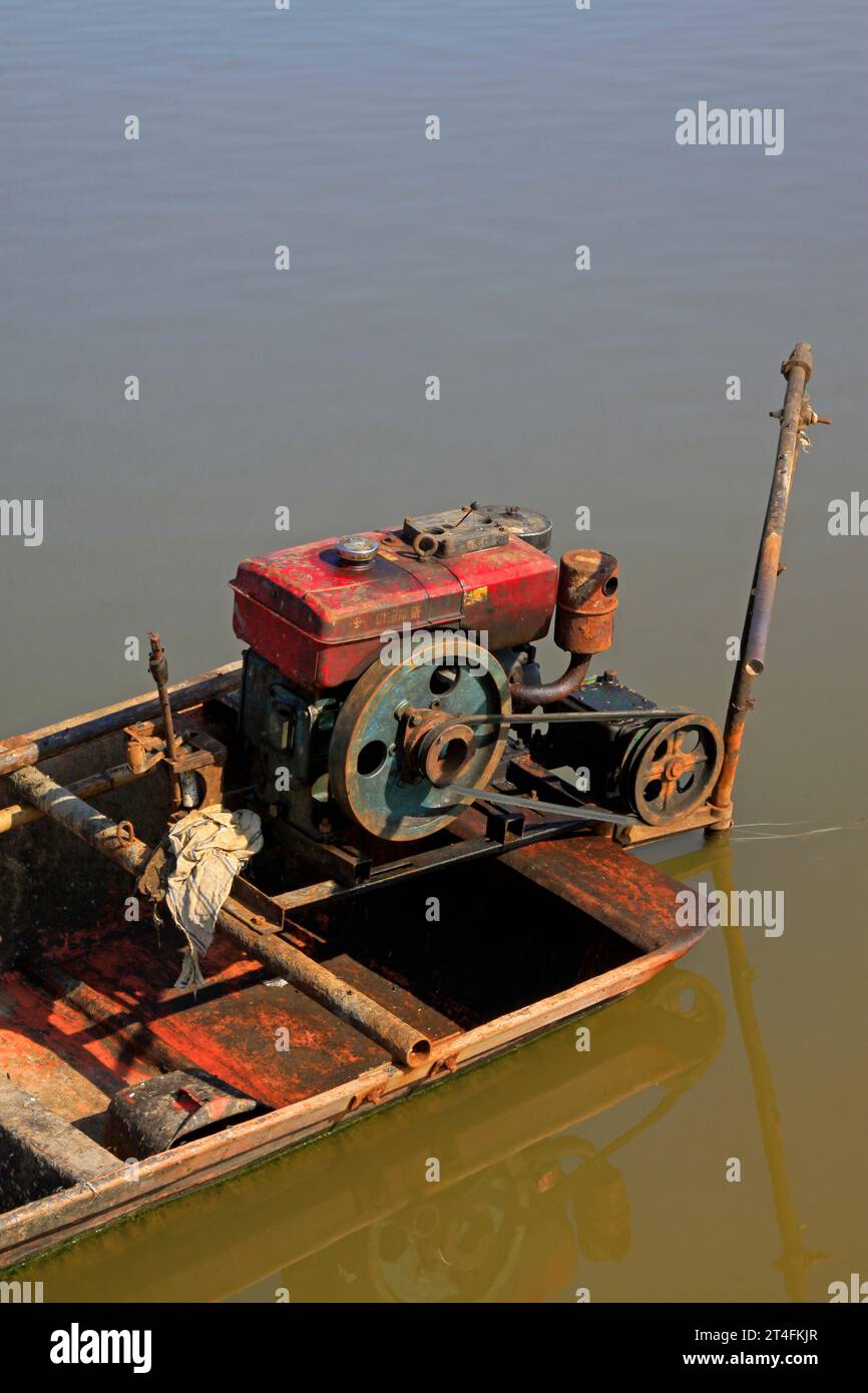 Diesel engine on the boat, closeup of photo Stock Photo - Alamy