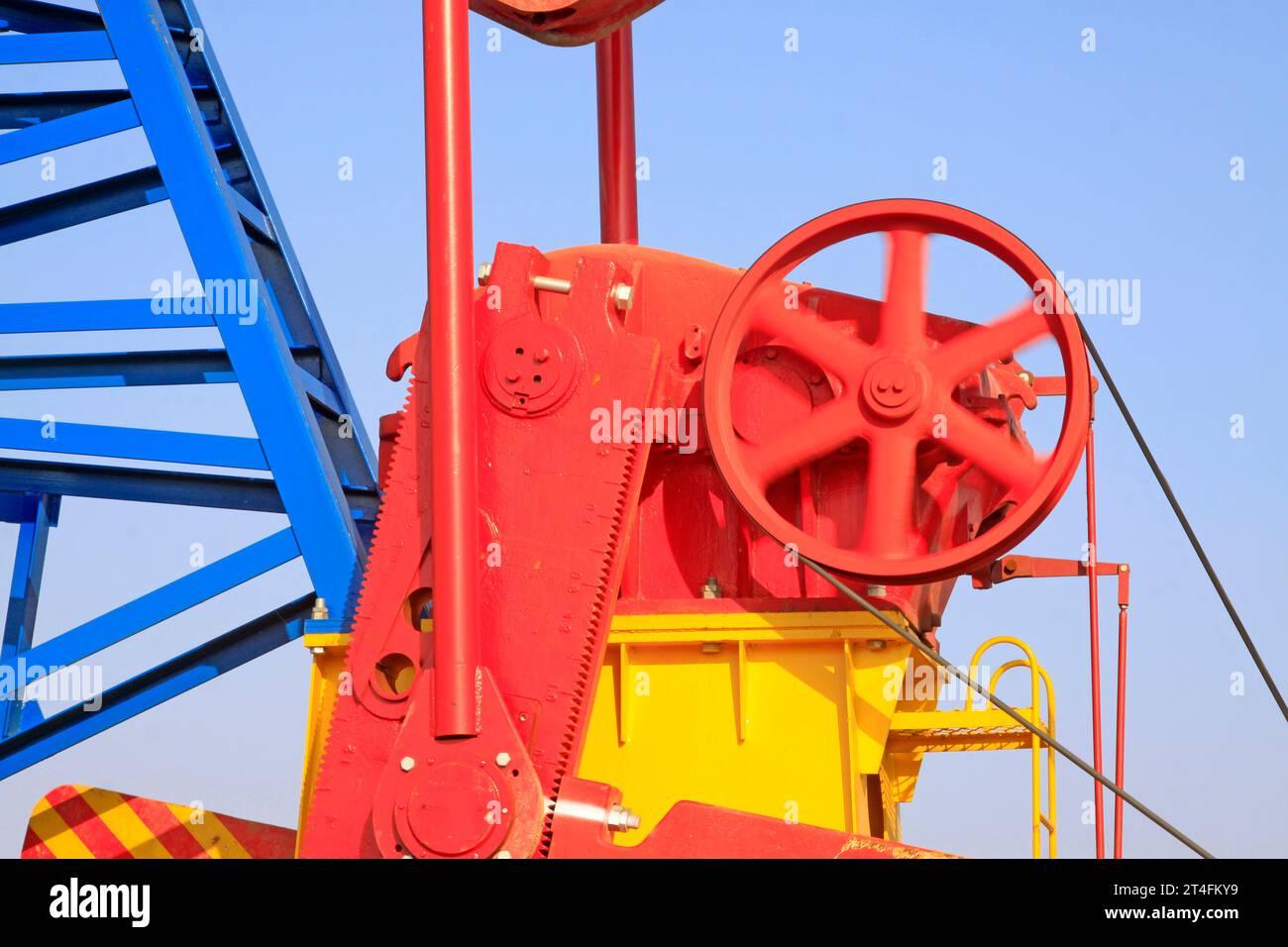 Balance parts of beam pumping unit, closeup of photo Stock Photo - Alamy