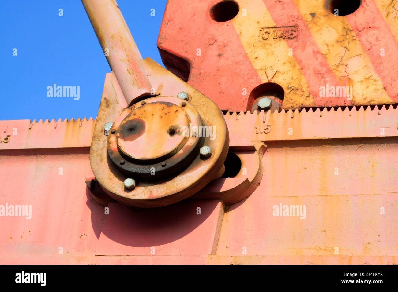 Beam pumping unit crank and connecting rod, closeup of photo Stock ...