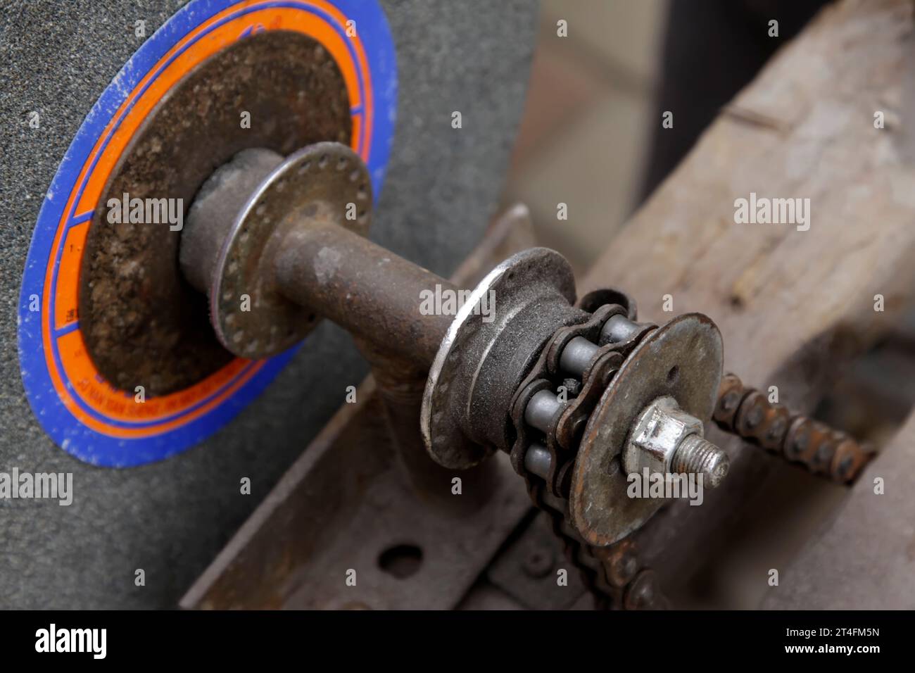 mechanical device grinder, closeup of photo Stock Photo - Alamy