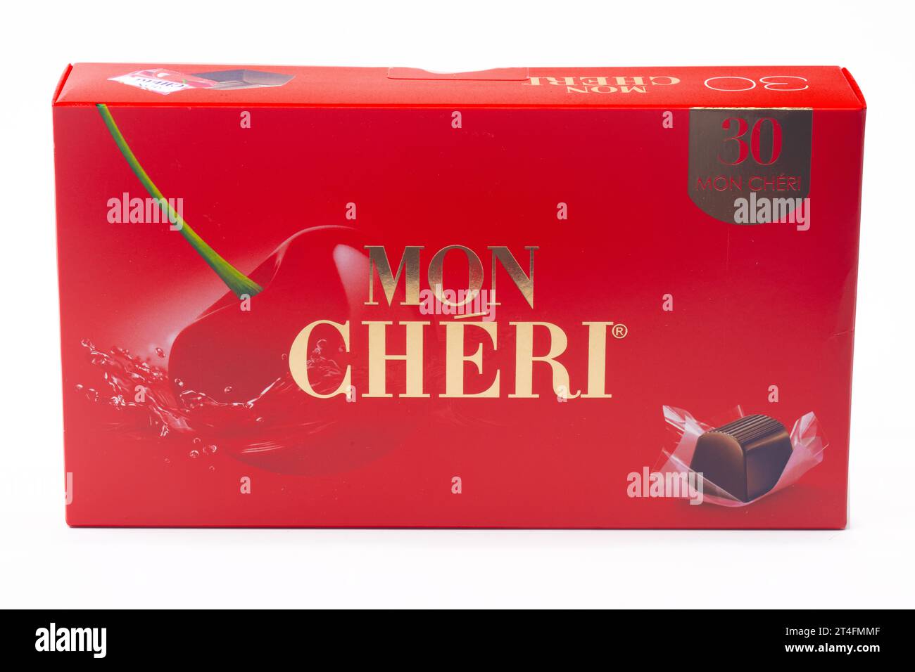 HUETTENBERG, GERMANY - SEPTEMBER 24 -2023: Box of Ferrero Mon Cheri ...