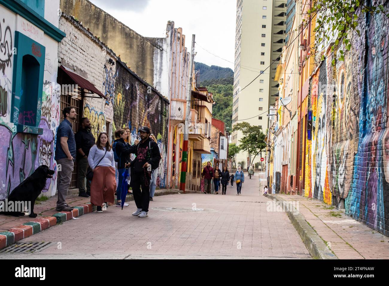 Bogota, Colombia - 2 Julio 2023. Beautiful colonial streets of La ...