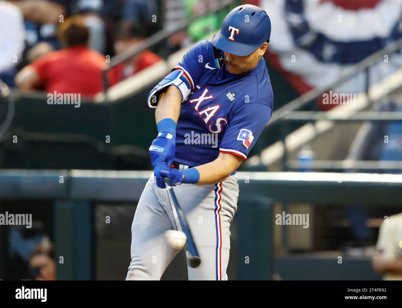 Phoenix, United States. 30th Oct, 2023. Texas Rangers Nathaniel Lowe ...