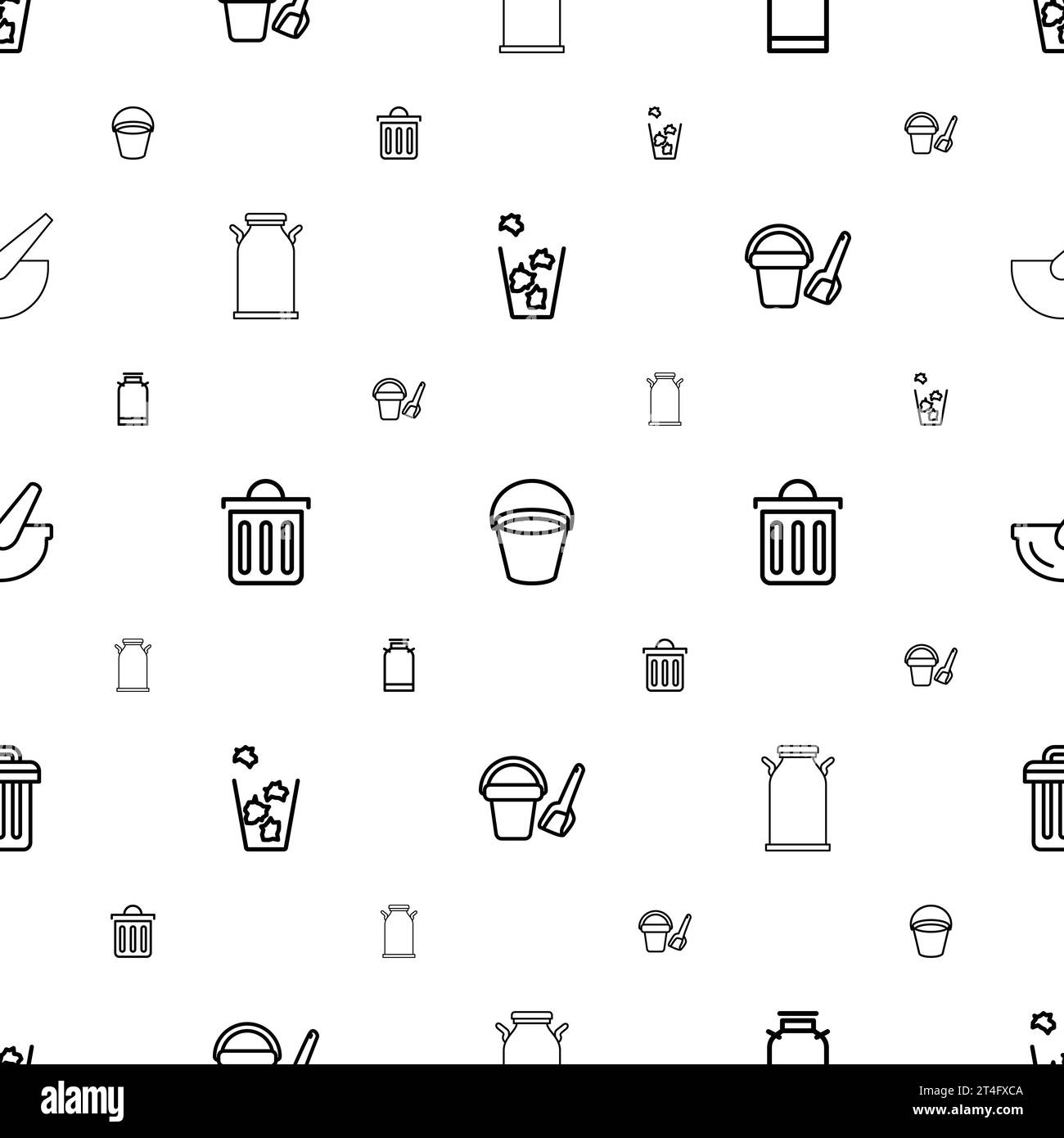 Bucket icons pattern seamless white background Vector Image Stock ...