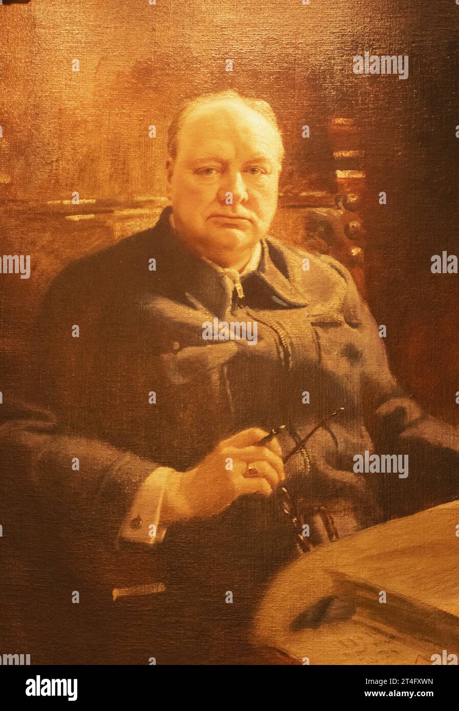 England, Kent, Westerham, Chartwell, Winston Churchill's Home, Portrait ...