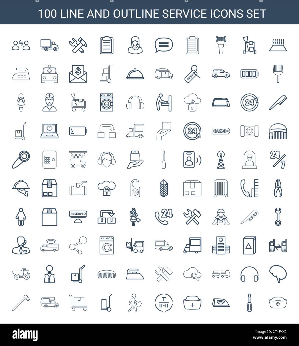 100 service icons Royalty Free Vector Image Stock Vector Image & Art ...
