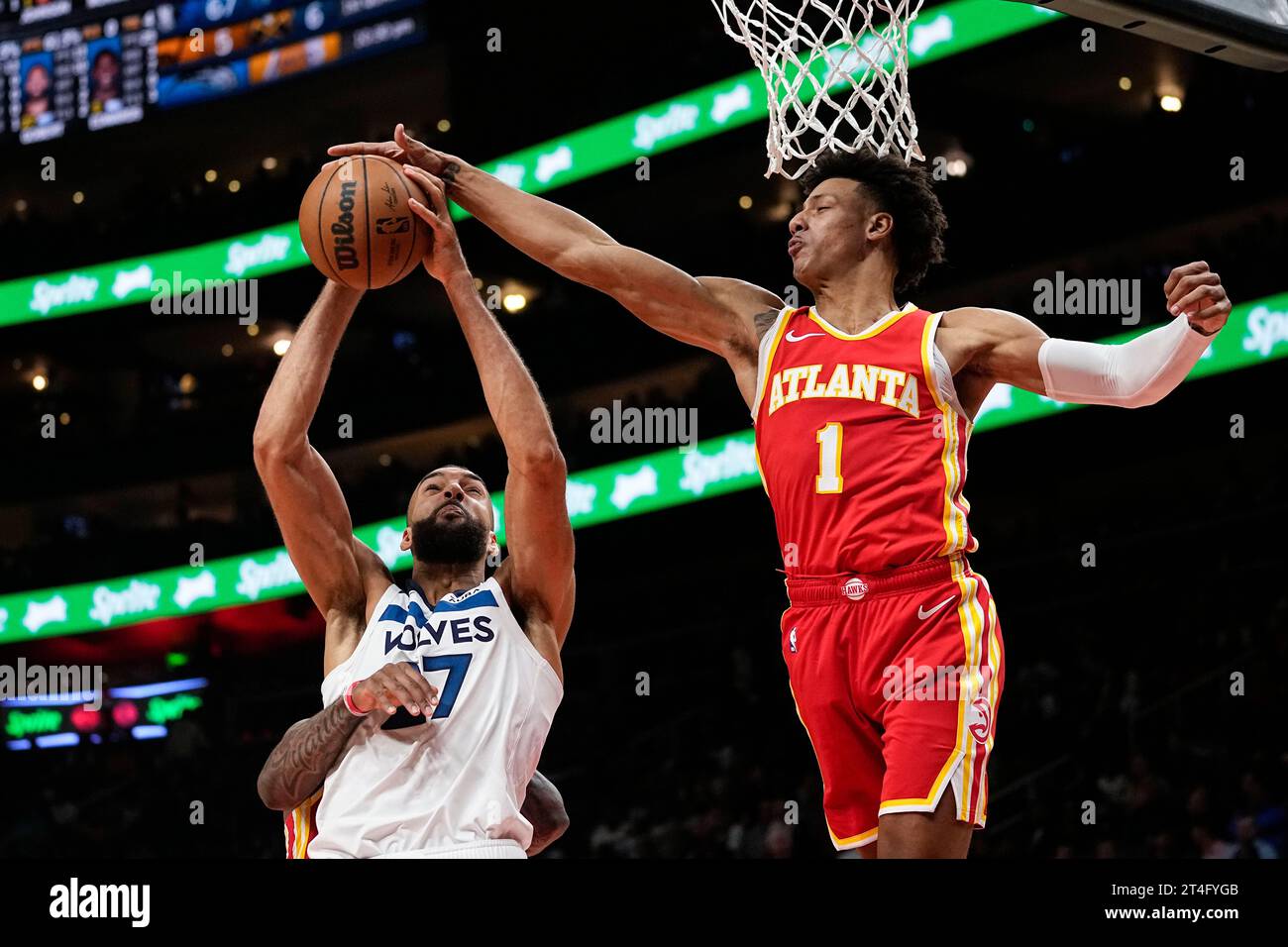 Minnesota Timberwolves center Rudy Gobert (27) is fouled as he goes up ...