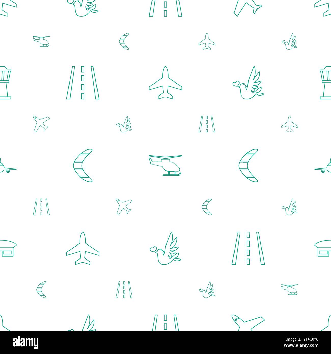 Flight icons pattern seamless white background Vector Image Stock ...