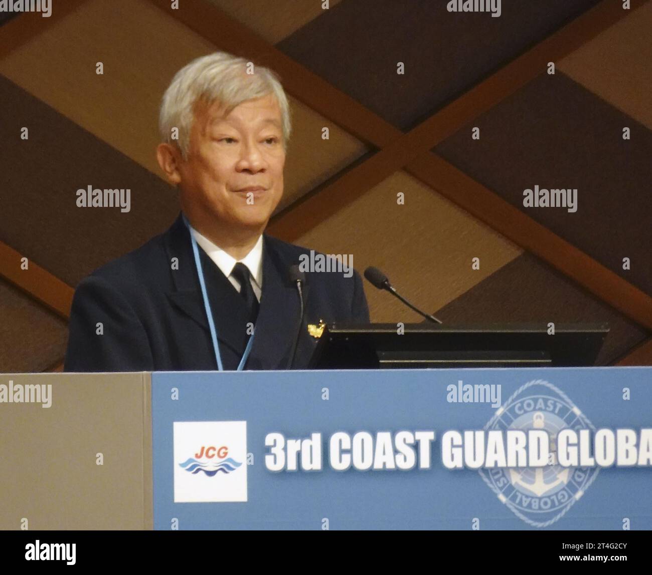 Japan Coast Guard Commandant Shohei Ishii speaks during the opening ...
