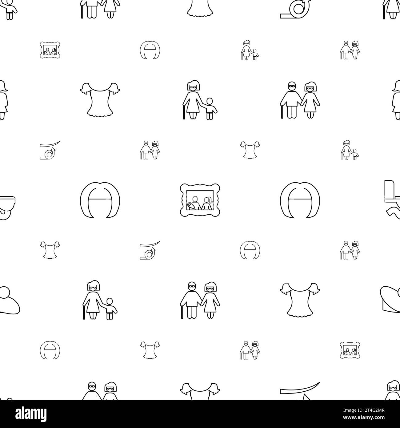 Woman icons pattern seamless white background Vector Image Stock Vector ...