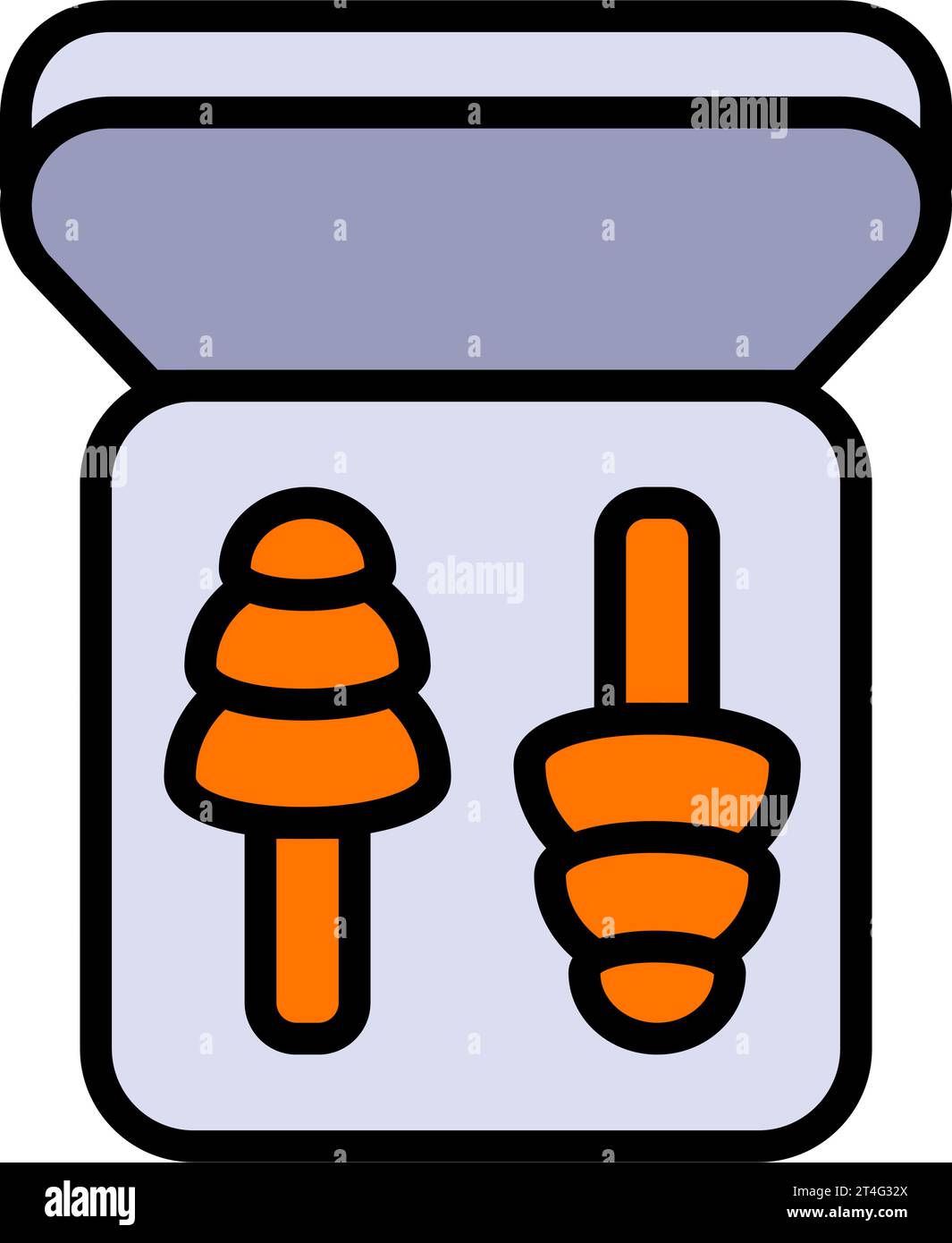 Earplugs in storage box color icon isolated on white background. Ear ...
