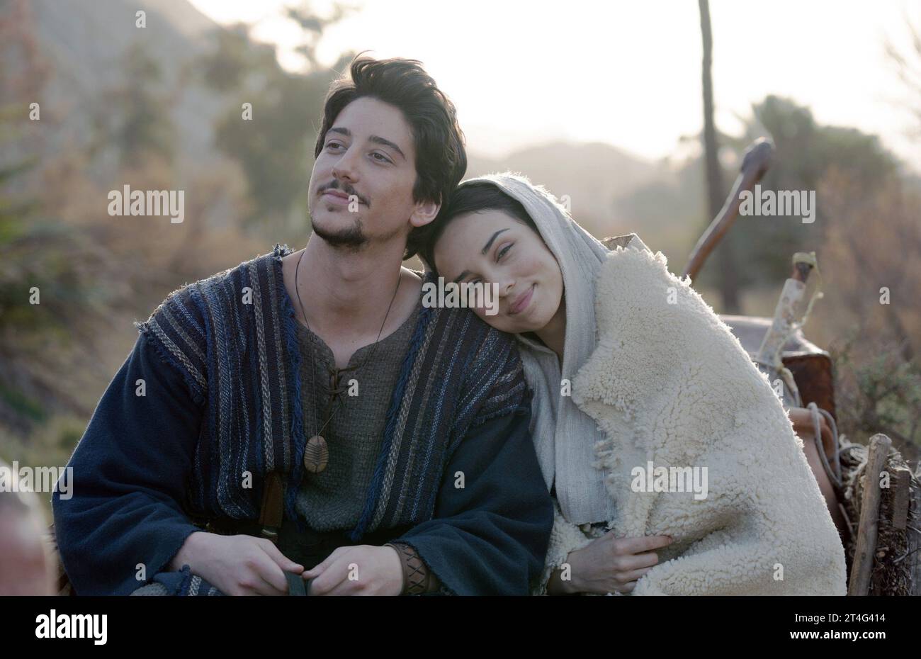 JOURNEY TO BETHLEHEM, from left: Milo Manheim as Joseph, Fiona Palomo ...