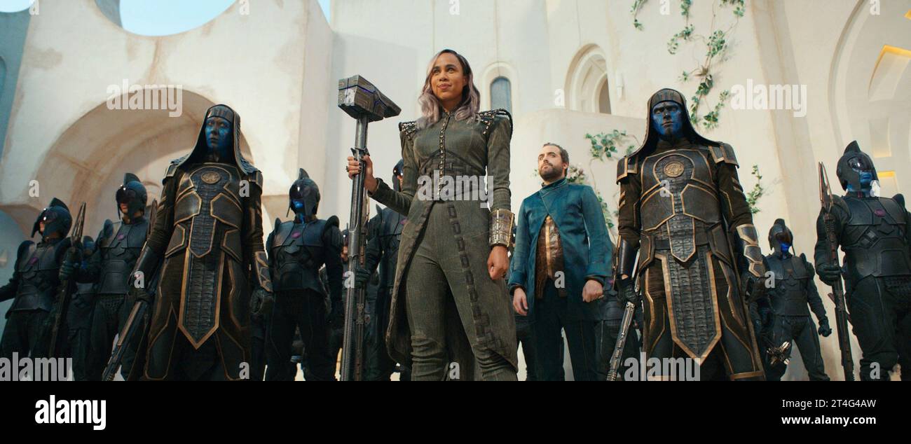 THE MARVELS, Zawe Ashton (center), Daniel Ings (center right), 2023 ...