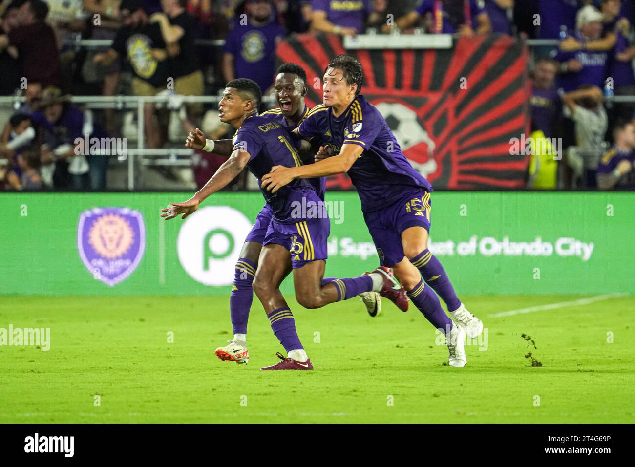 Orlando, Florida, USA, October 30, 2023, Orlando City players celebrate ...