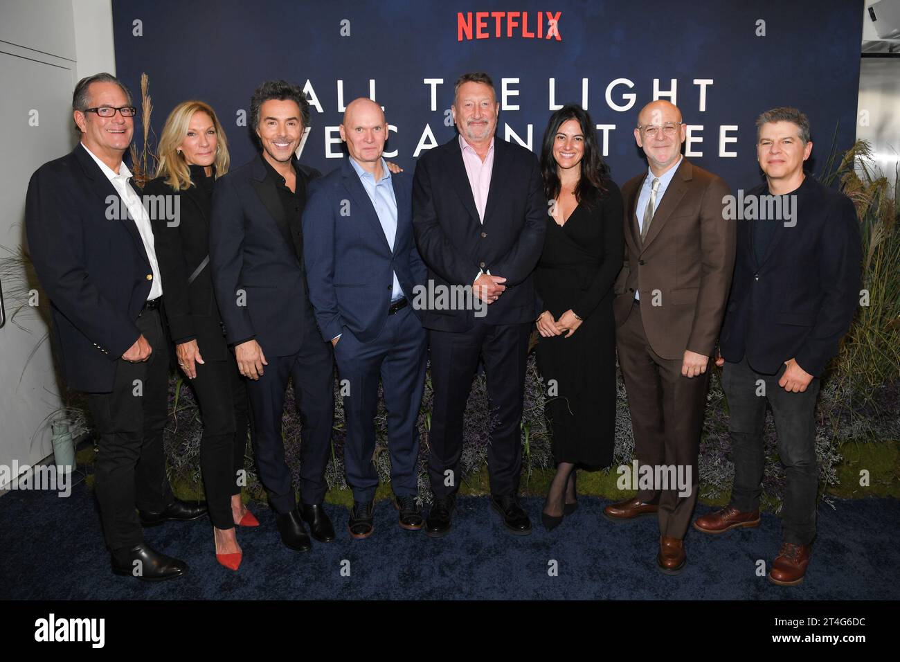 New York, USA. 30th Oct, 2023. Josh McLaglen, Mary McLaglen, Shawn Levy ...