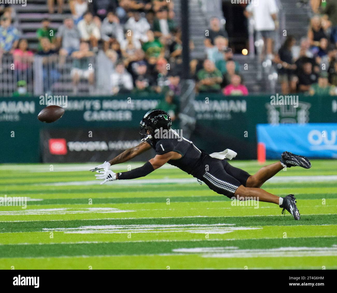 October 28, 2023: Hawaii Rainbow Warriors wide receiver Jonah Panoke #1 ...