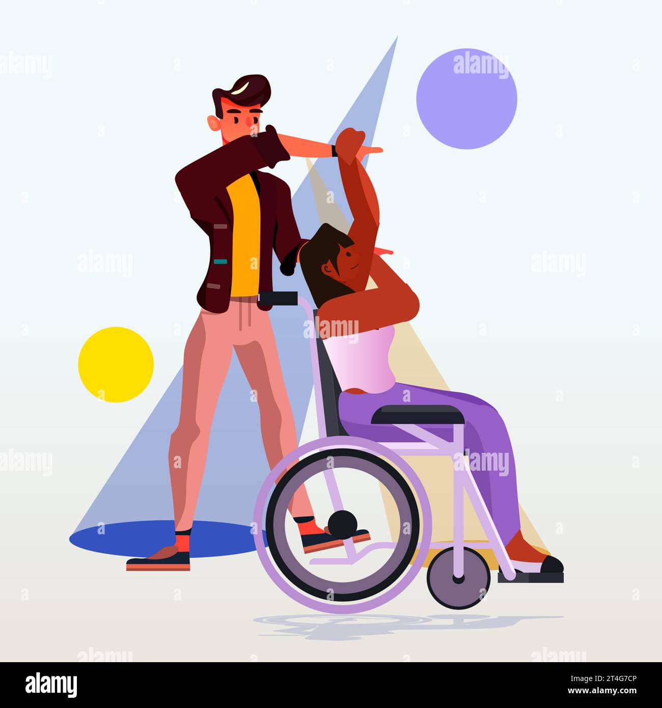 disabled african american woman in wheelchair dancing with man people ...