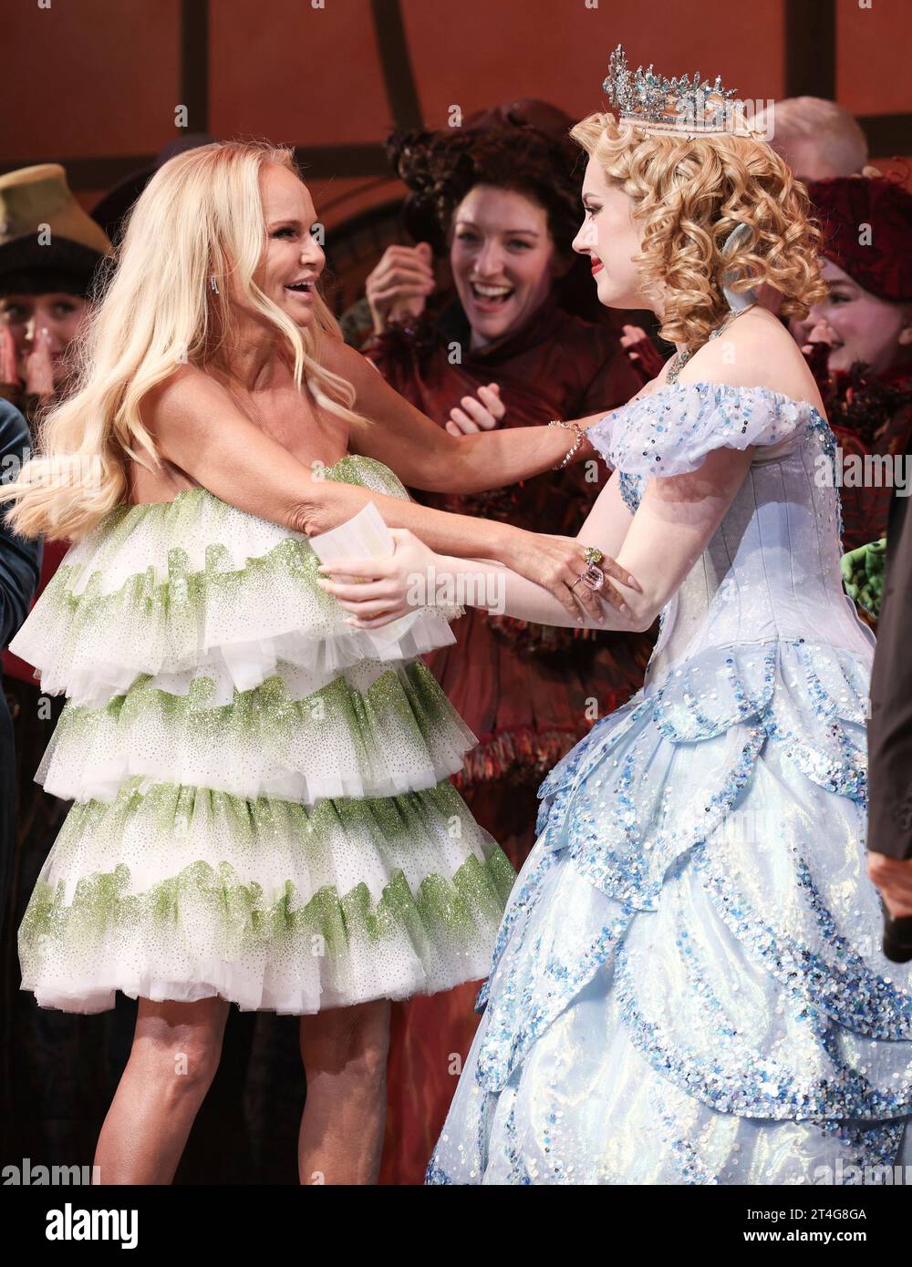 Kristin Chenoweth, left, and McKenzie Kurtz participate in the curtain ...