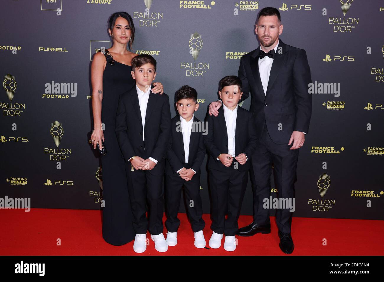 Paris, France. 30th October, 2023. Antonela Roccuzzo and Lionel Messi ...