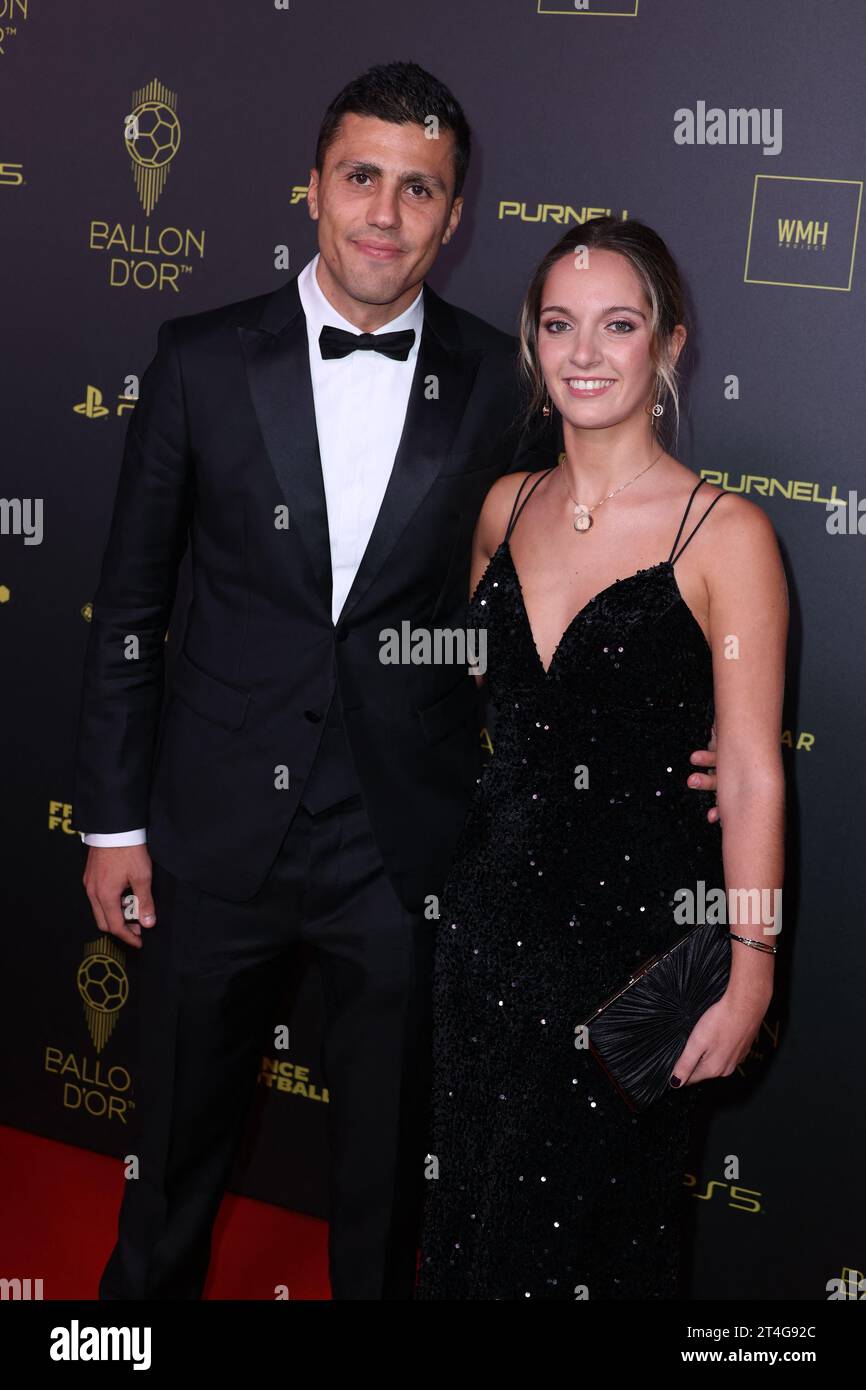 Paris, France. 30th October, 2023. Rodrigo Hernandez Cascante aka Rodri and Laura Cascante ...