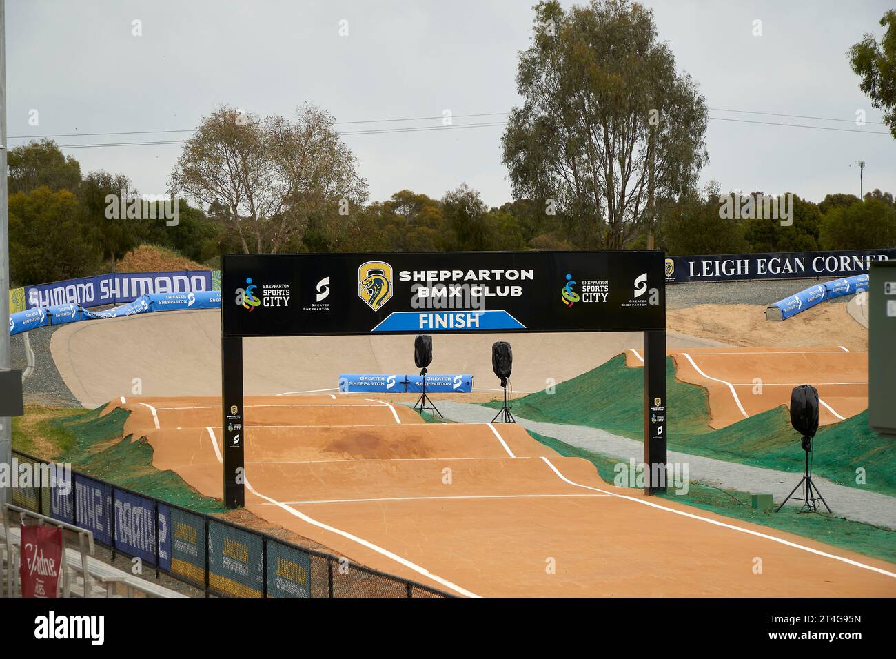 Shepparton Victoria Australia 30th October 2023. The finish line at The ...