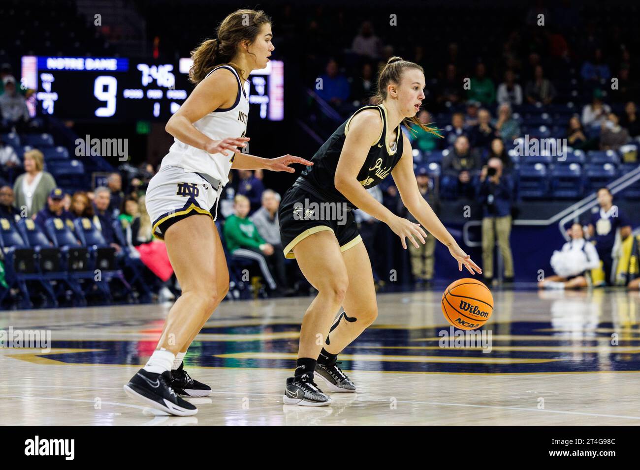 USA. 30th Oct, 2023. October 30, 2023: Purdue Northwest forward Zoe Spoelman (24) dribbles the ...