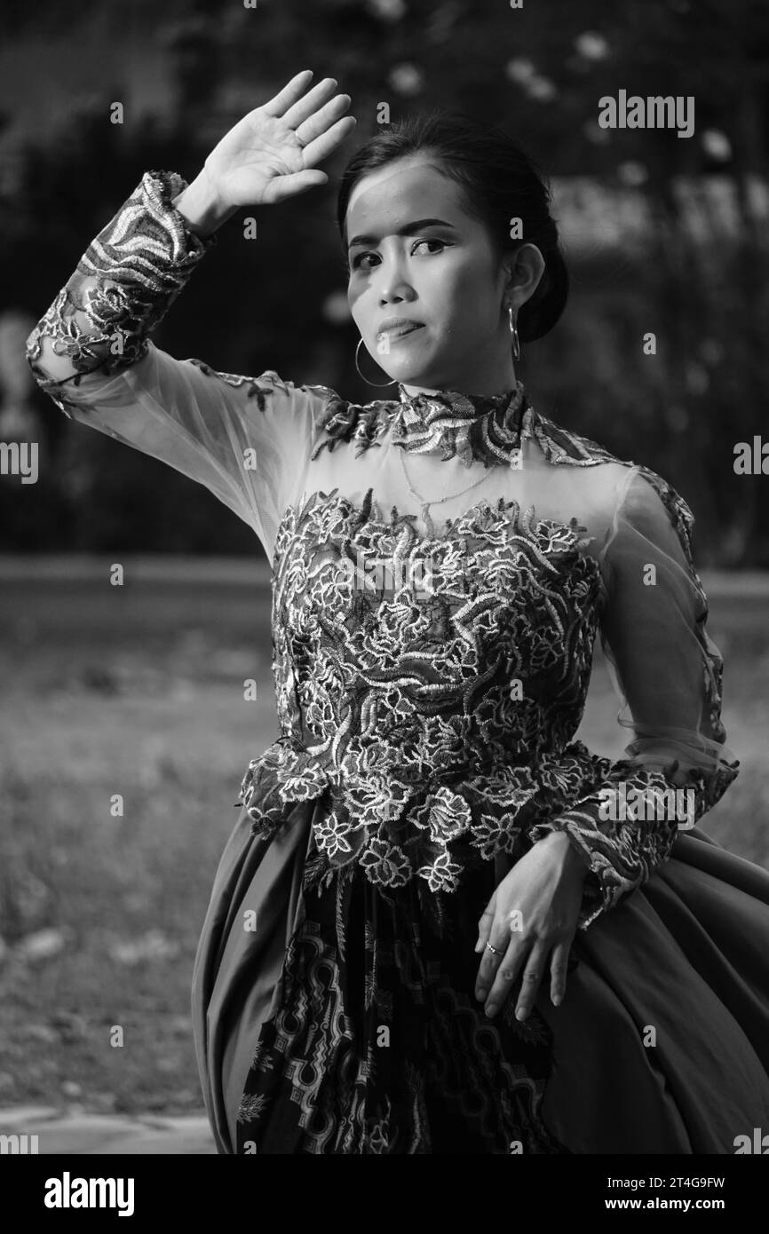 Beautiful Javanese with kebaya. Kebaya is one of traditional Indonesian ...