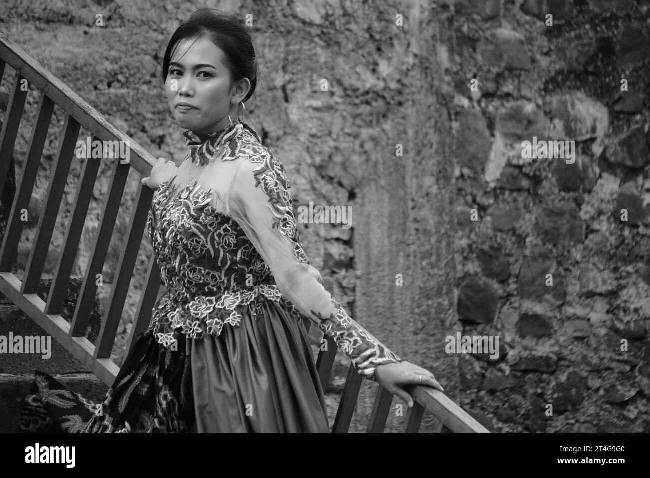 Beautiful Javanese with kebaya. Kebaya is one of traditional Indonesian ...