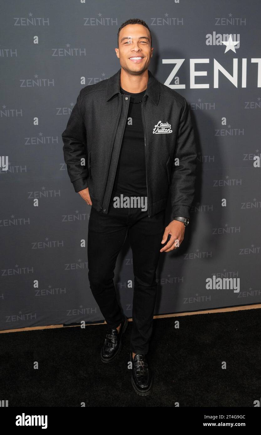 Dale Moss attends launch of limited edition of watch with green color ...