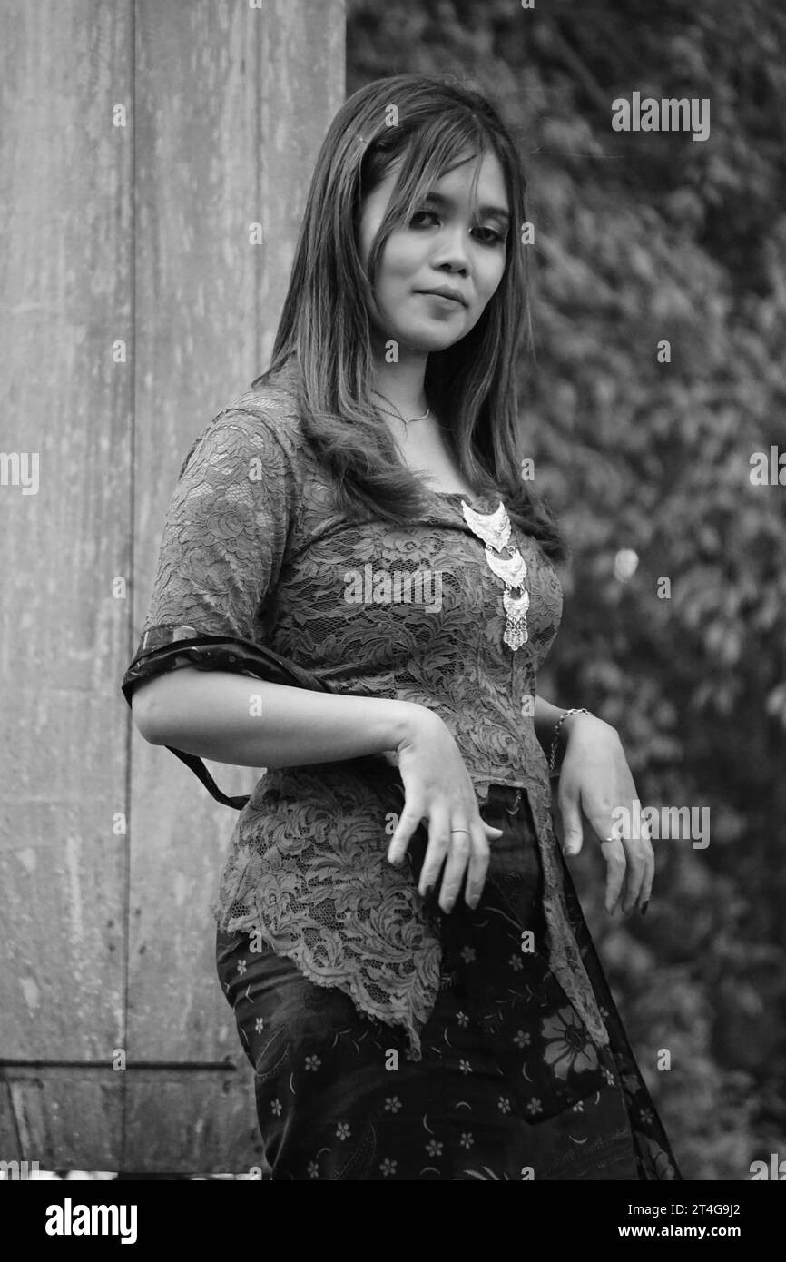 Beautiful Javanese with kebaya. Kebaya is one of traditional Indonesian ...