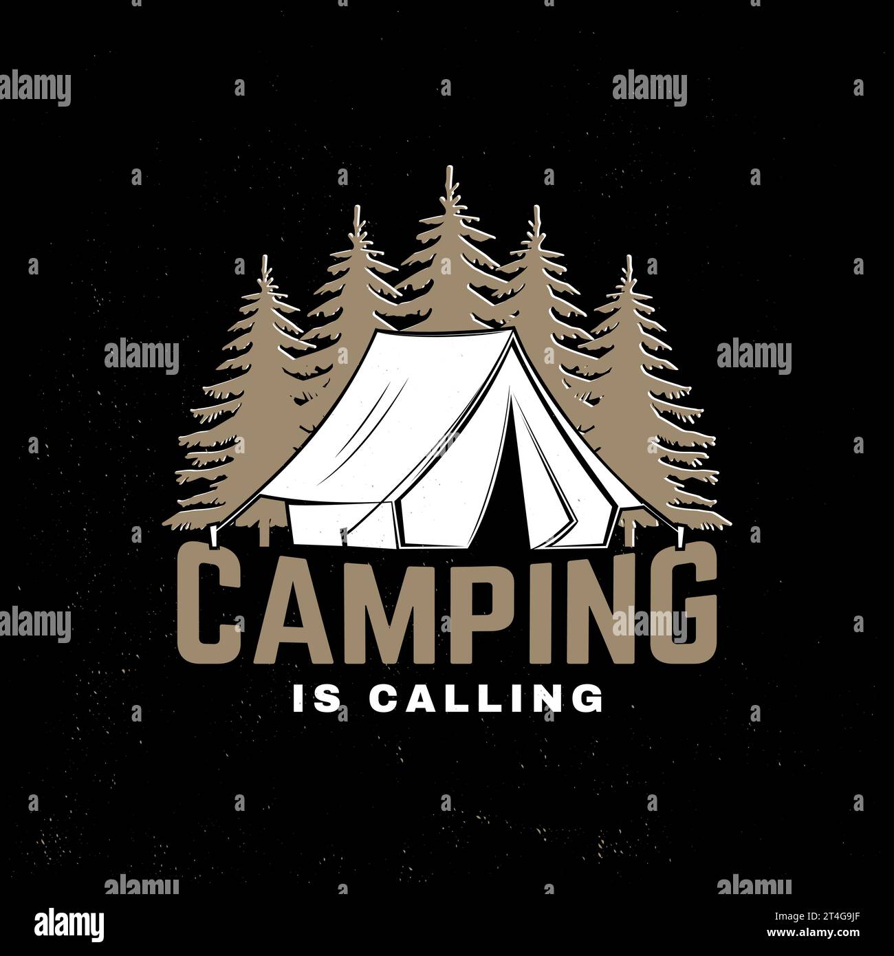 Camping is calling. Outdoor adventure sticker. Vector illustration ...