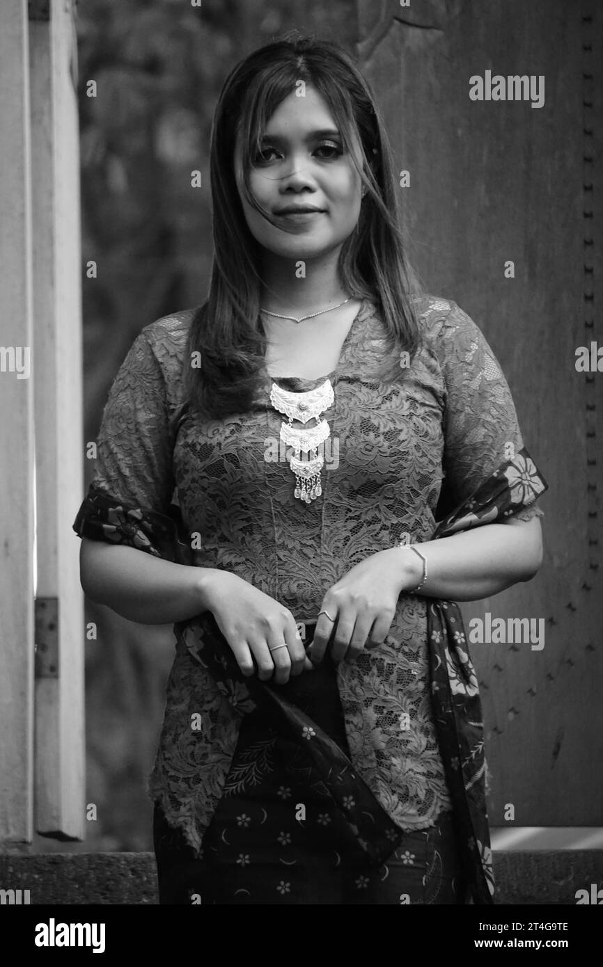 Beautiful Javanese with kebaya. Kebaya is one of traditional Indonesian ...