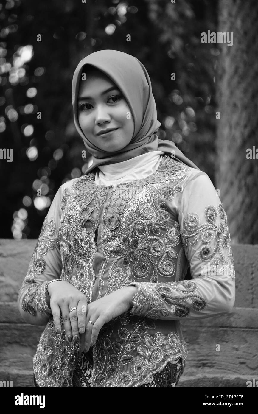 Beautiful Javanese with kebaya. Kebaya is one of traditional Indonesian ...