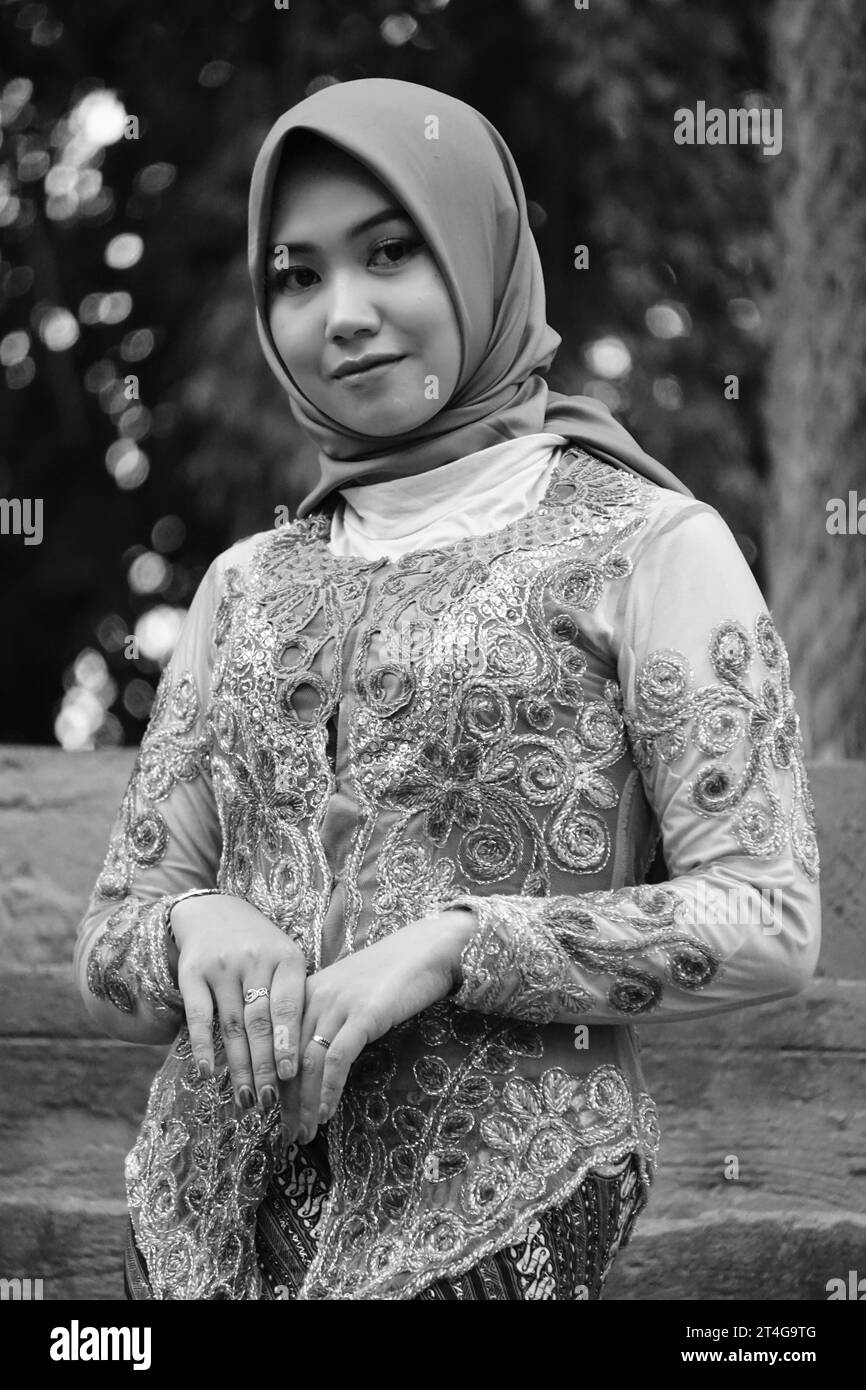 Beautiful Javanese with kebaya. Kebaya is one of traditional Indonesian ...
