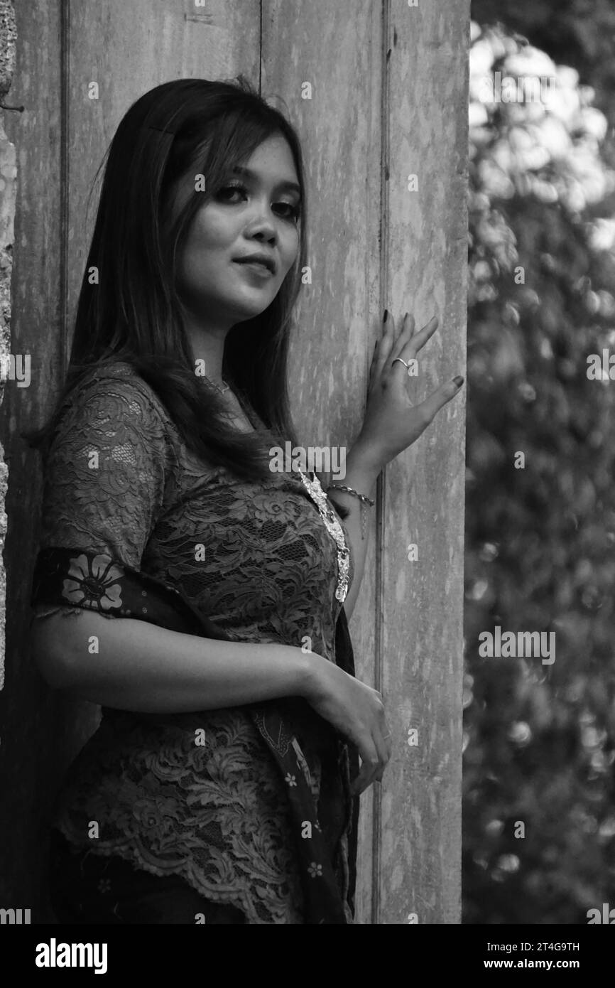 Beautiful Javanese with kebaya. Kebaya is one of traditional Indonesian ...