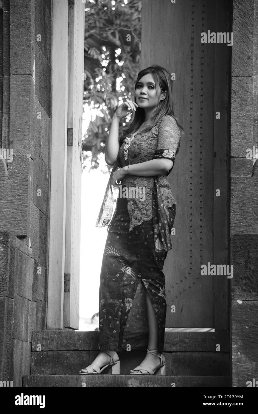 Beautiful Javanese with kebaya. Kebaya is one of traditional Indonesian ...