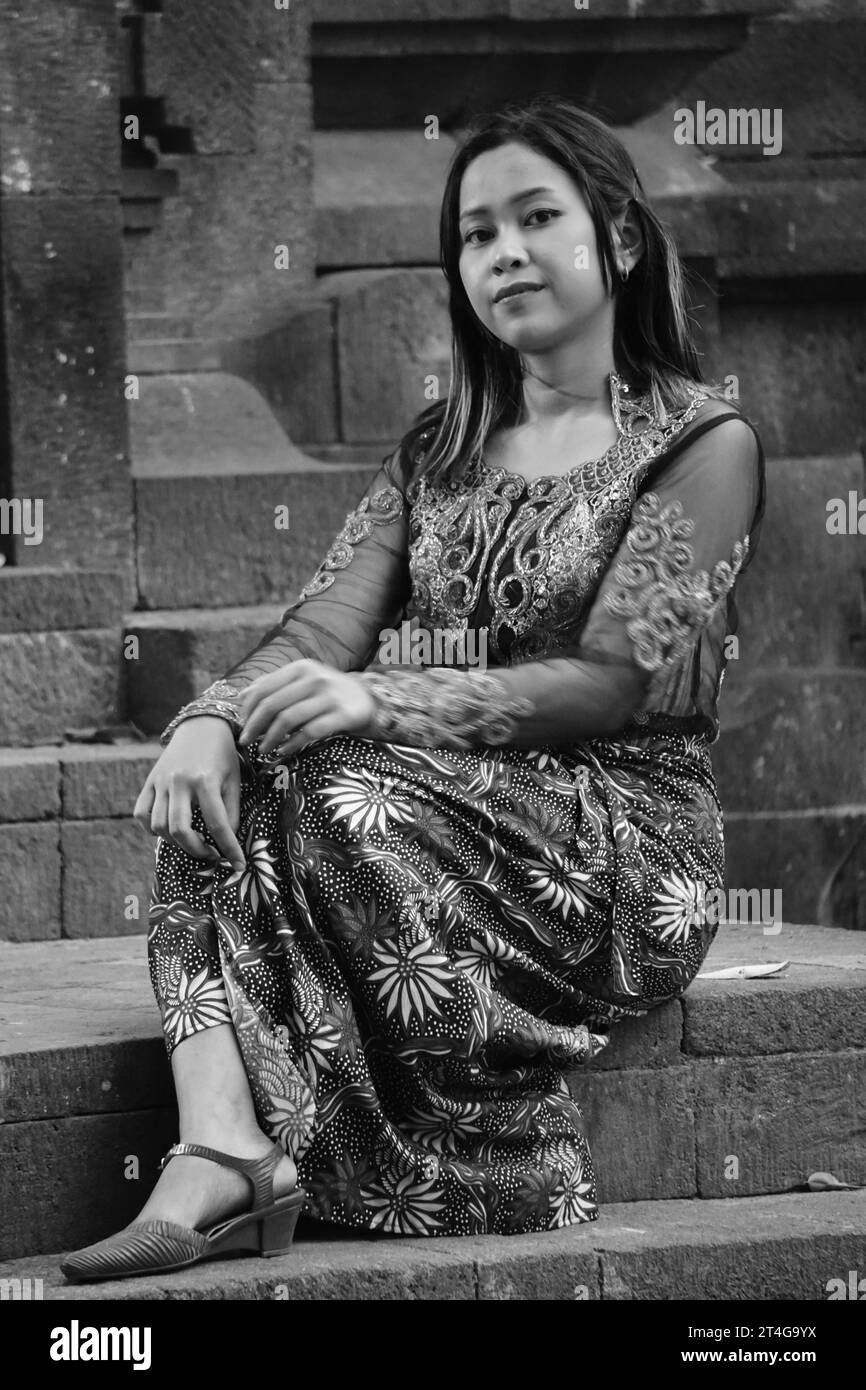Beautiful Javanese with kebaya. Kebaya is one of traditional Indonesian ...