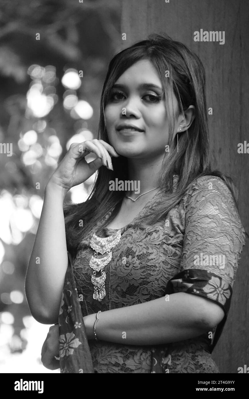 Beautiful Javanese with kebaya. Kebaya is one of traditional Indonesian ...